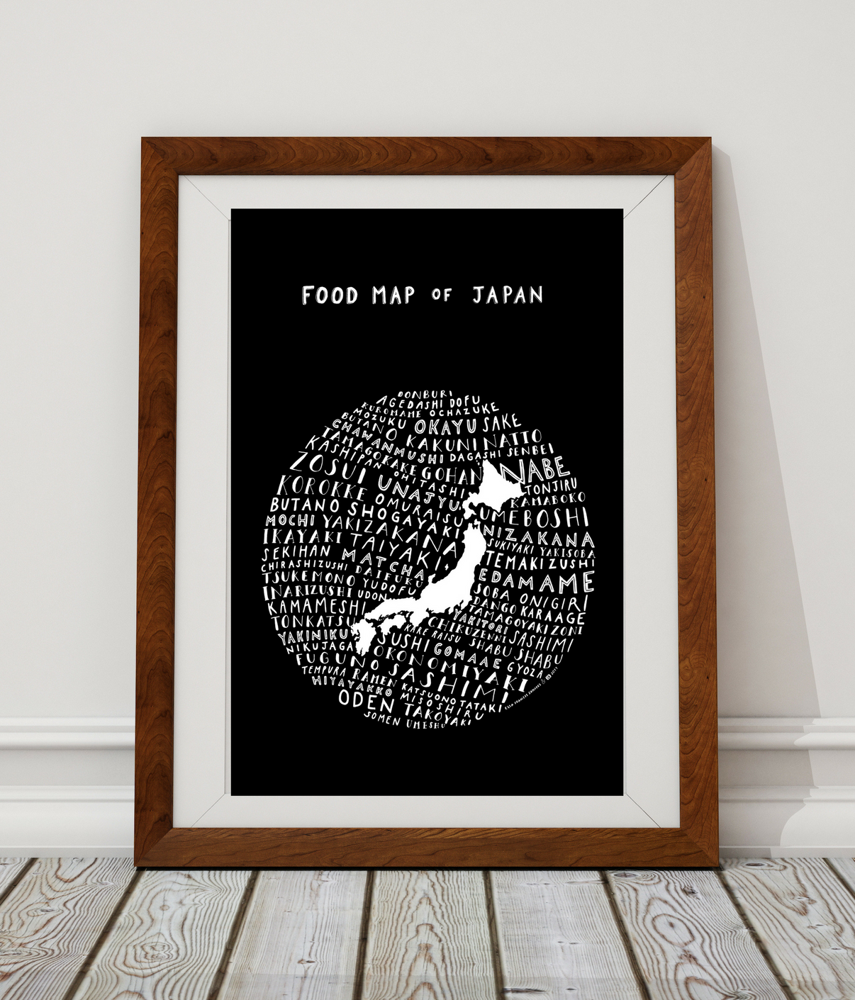 Typographic Food Map of Japan - Black Poster – The Legal Nomads Shop