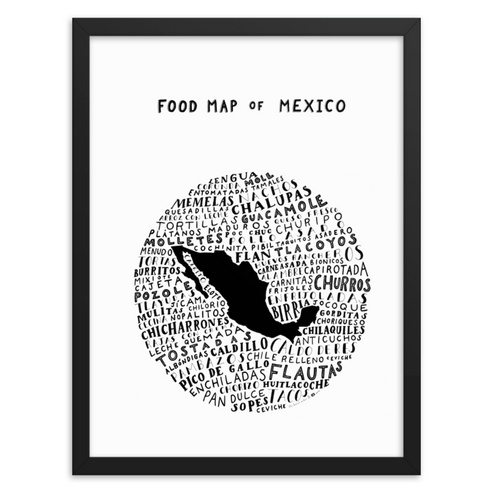 Food Map of Mexico - White Poster – The Legal Nomads Shop